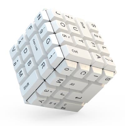 Keyboard cube stock illustration. Illustration of desk - 27846219