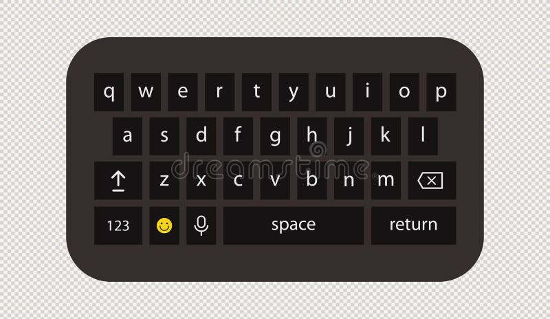 Keyboard Dark Theme Vector Phone Stock Illustration - Illustration of ...