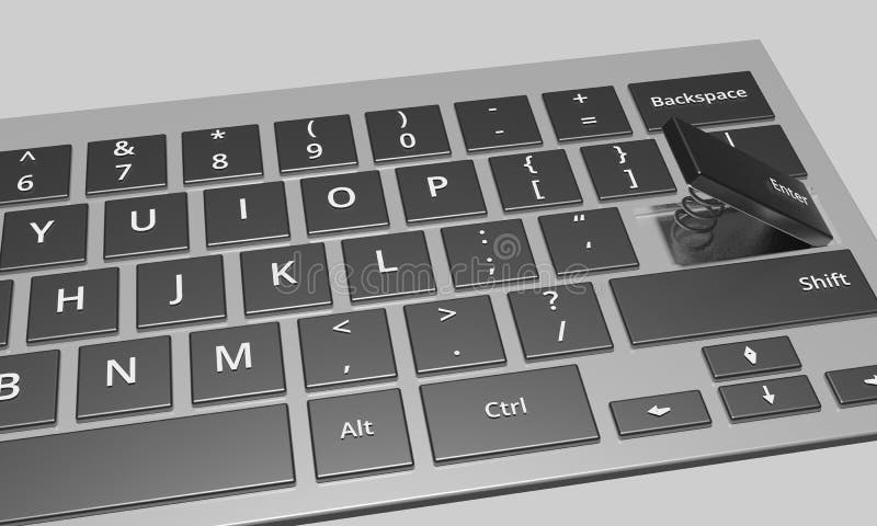 Keyboard with Detached Enter Key Button Stock Illustration ...