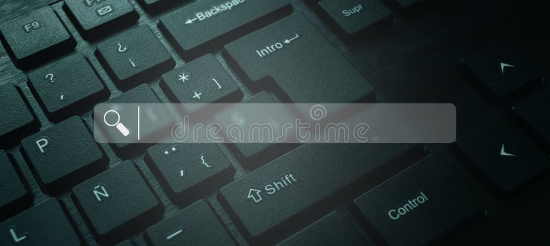 Keyboard with Digital Search Bar. Stock Photo - Image of pattern, text ...