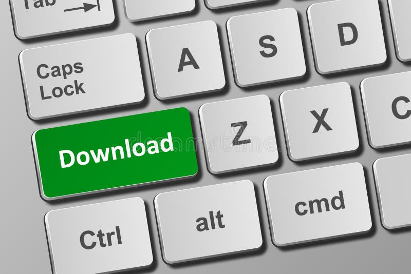 Keyboard with Download Button Stock Illustration - Illustration of ...
