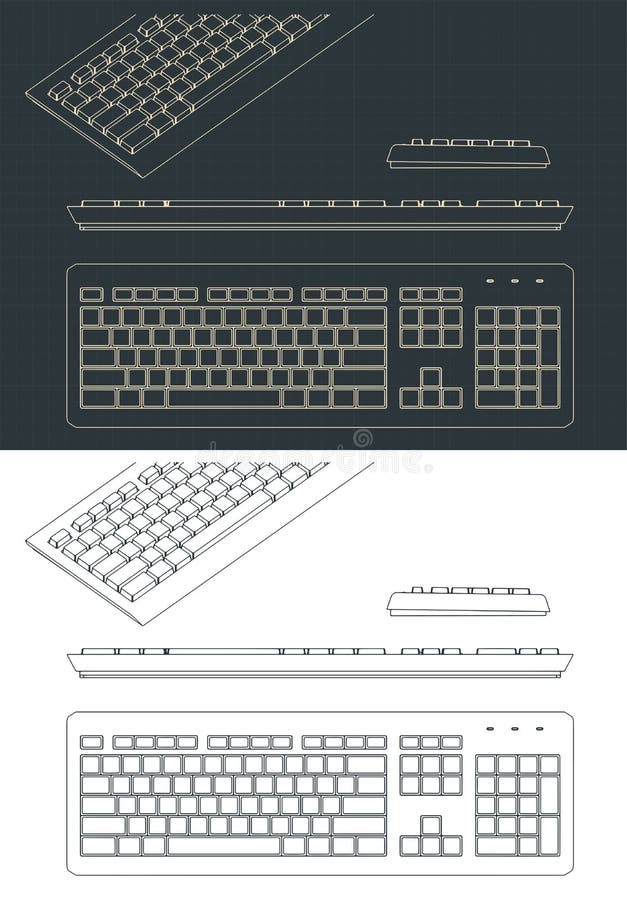 Keyboard Drawings Stock Illustrations – 152 Keyboard Drawings Stock ...