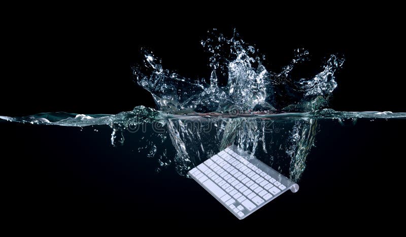 Keyboard Dropped into Water . Mixed Media Stock Image - Image of screen ...