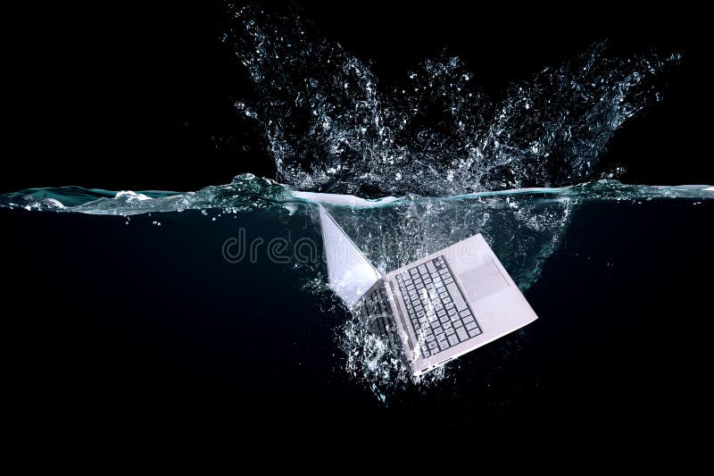 Keyboard Dropped into Water . Mixed Media Stock Image - Image of water ...