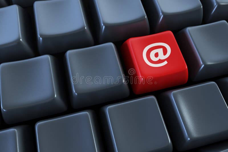 Keyboard with email button stock illustration. Illustration of ...