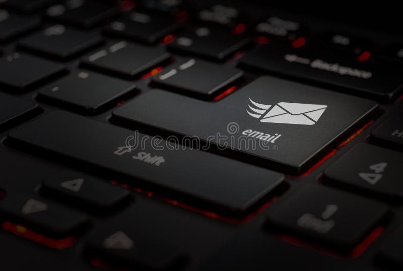 Keyboard with email icon stock image. Image of button - 132031079