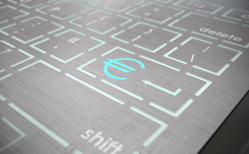 Keyboard with Euro icon2 stock image. Image of grey, computer - 60931353