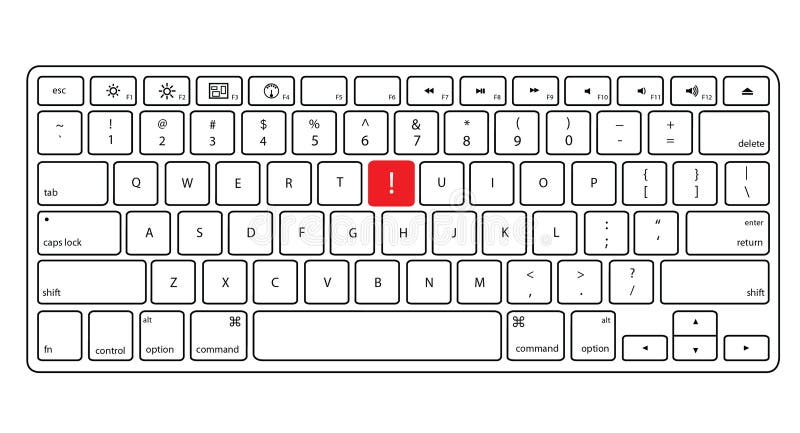 Keyboard Exclamation Point stock illustration. Illustration of apple ...