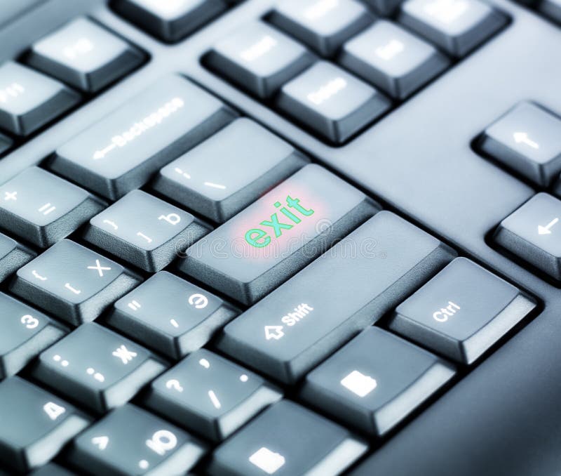 Keyboard with Exit Button stock image. Image of cancel - 18772625