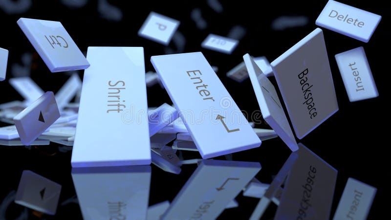 Keyboard explosion stock illustration. Illustration of abstract - 100381326