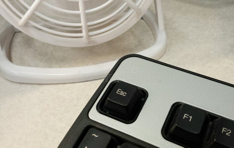 Keyboard and Fan stock photo. Image of white, desk, black - 49183064
