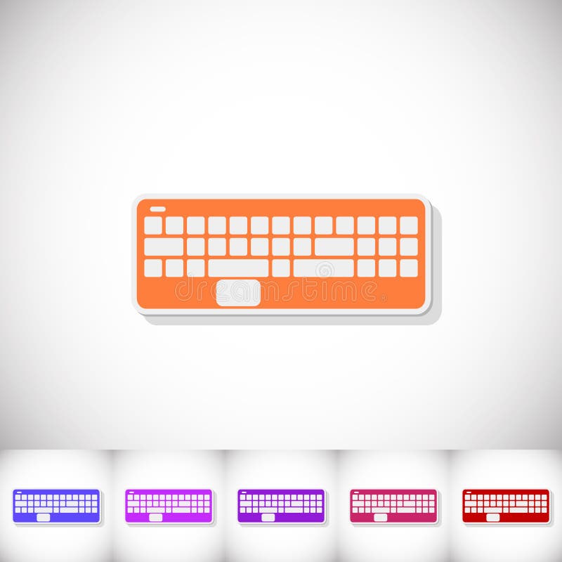 Keyboard. Flat Sticker with Shadow on White Background Stock Vector ...