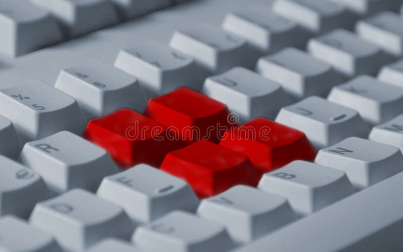 Keyboard With Four Red Keys Picture. Image: 7017285