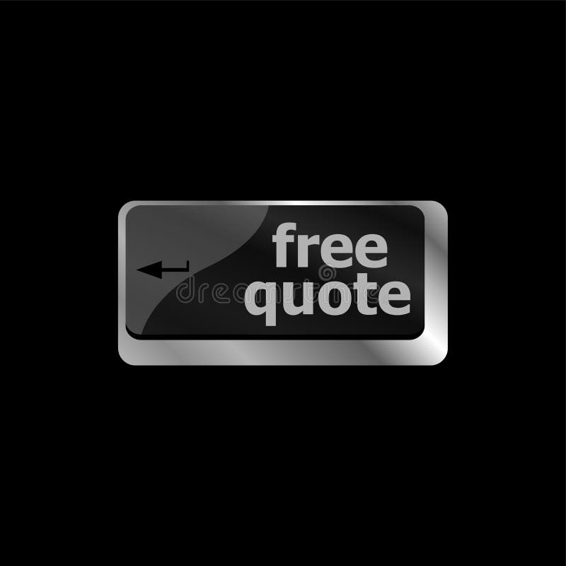 Keyboard with Free Quote Button, Business Concept Stock Illustration ...