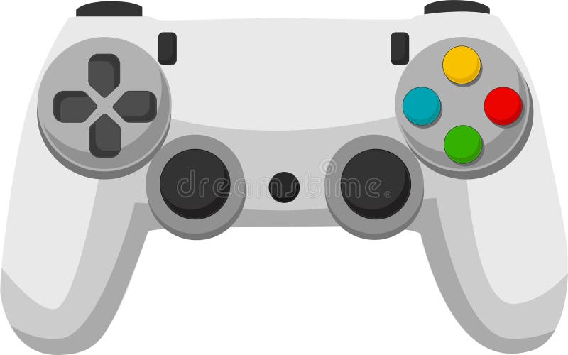 White Joystick. the Line of the Game Controller in Retro Style and ...