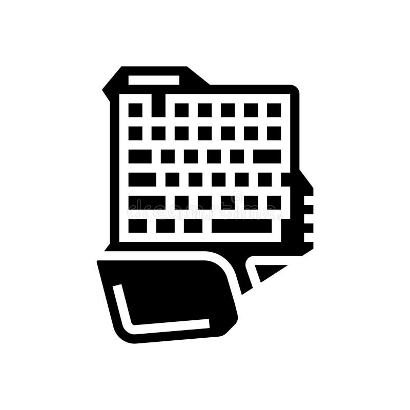 Keyboard Gaming Pc Glyph Icon Vector Illustration Stock Illustration ...