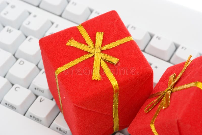 Keyboard with a gifts stock photo. Image of anniversaries - 3173968