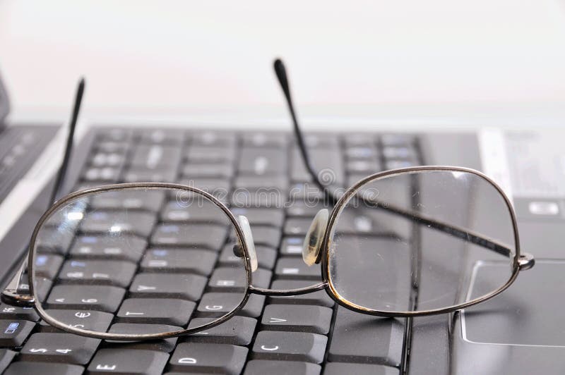 Keyboard and glasses stock photo. Image of computer, modern - 9477284