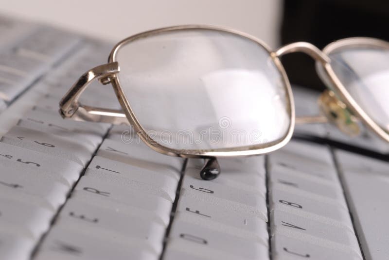 Keyboard and glasses stock photo. Image of search, button - 81508164