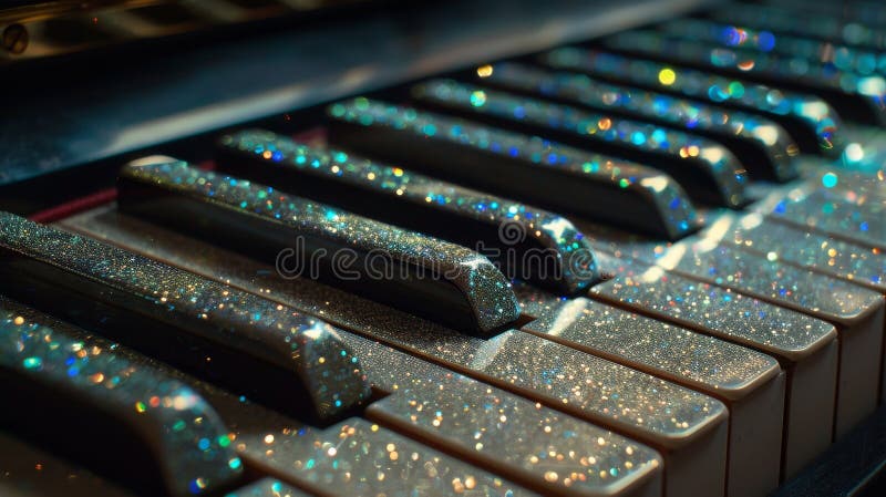 A Keyboard with Glitter on it Stock Illustration - Illustration of ...