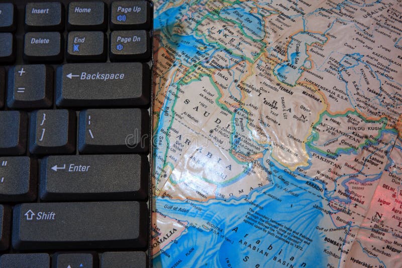 Keyboard and globe stock image. Image of east, design - 6211707