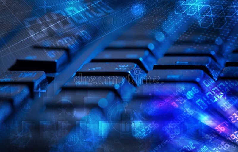 Keyboard With Glowing Programming Codes Stock Image Image Of Keypad