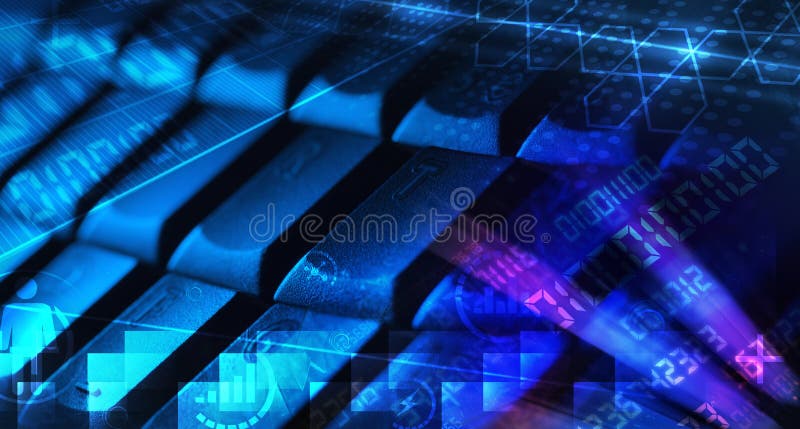 Keyboard With Glowing Programming Codes Stock Image Image Of Letter