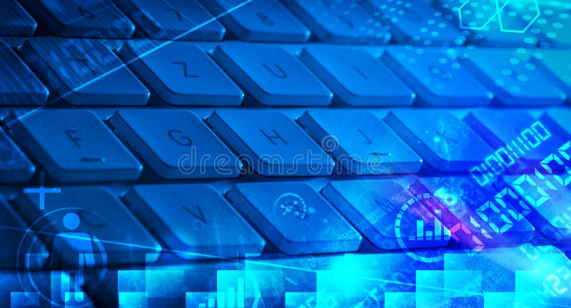 Keyboard with Glowing Programming Codes Stock Image - Image of network ...