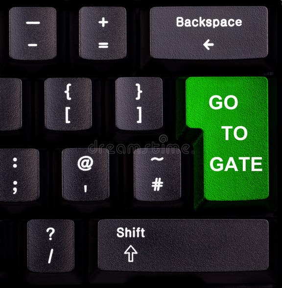 Keyboard go to gate stock image. Image of green, buttons - 17748561