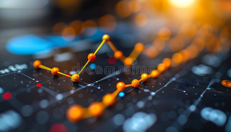 A Keyboard with a Graph of Orange Beads on it Stock Photo - Image of ...