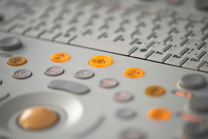 Control Panel and Keyboard of a Modern Ultrasonic Scanner. Stock Photo ...