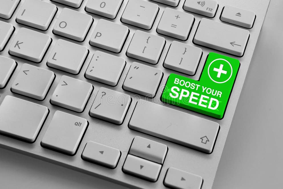 Keyboard with Green Boost Your Speed Button Stock Illustration ...