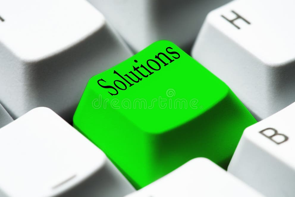 Keyboard - Green Key Solutions Stock Photo - Image of digital, dots ...
