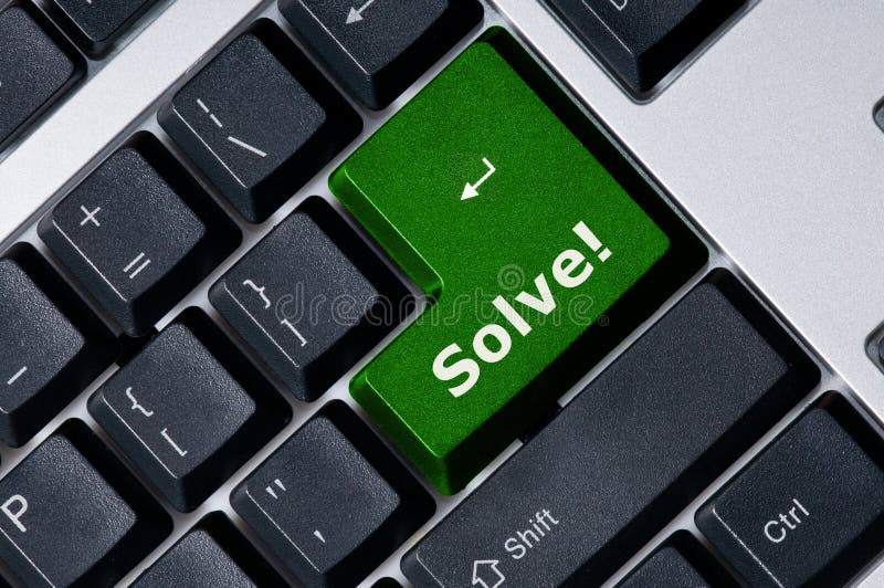 Keyboard - Green Key Solutions Stock Photo - Image of button, close ...