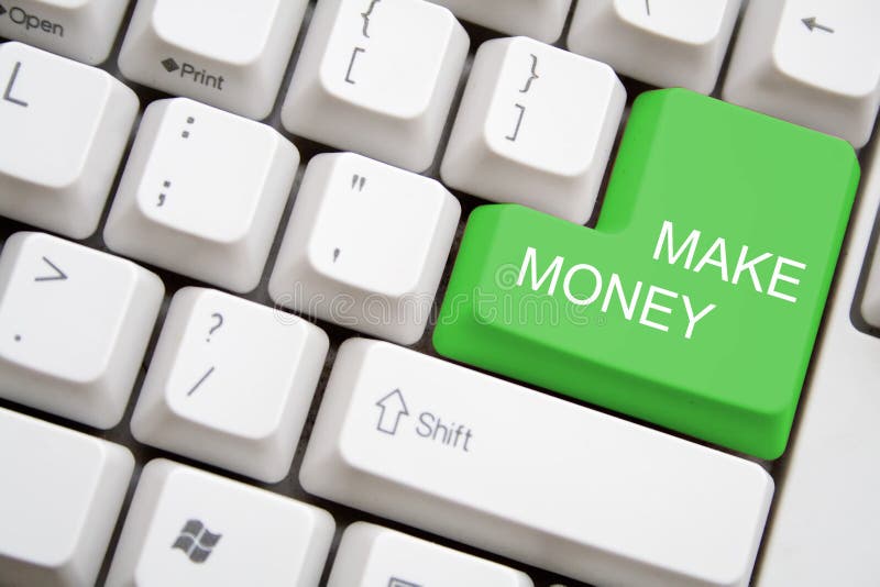 Keyboard with Green MAKE MONEY Button Editorial Stock Photo - Image of ...