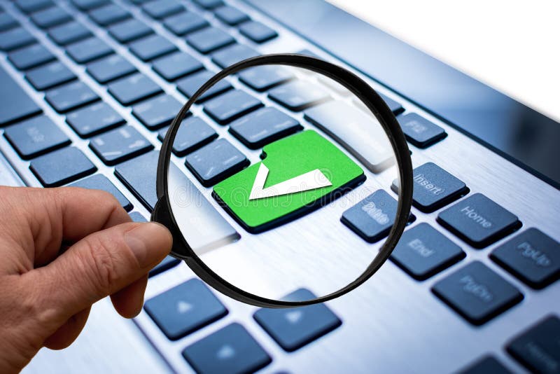Keyboard with green ok stock photo. Image of design, join - 88019054
