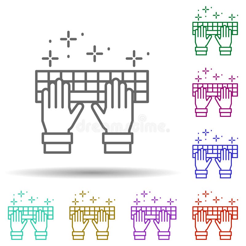 Keyboard hands vector stock vector. Illustration of data - 79505424