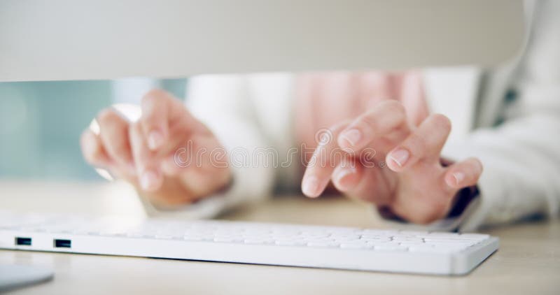 Keyboard, Hands Typing and Professional at Desk, Email and Research ...