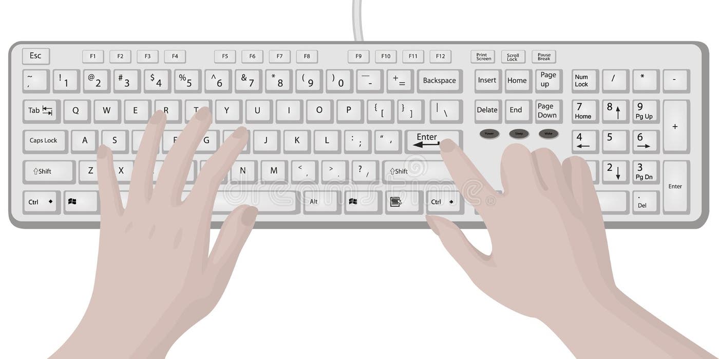 Keyboard Hands Vector Stock Illustrations – 3,082 Keyboard Hands Vector ...