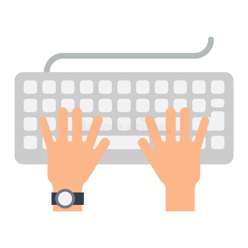 Keyboard hands vector stock vector. Illustration of press - 79401357