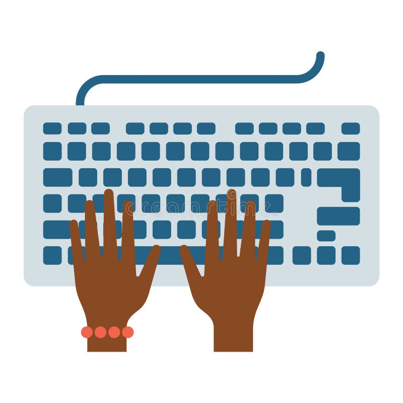 Keyboard hands vector stock vector. Illustration of data - 79489370