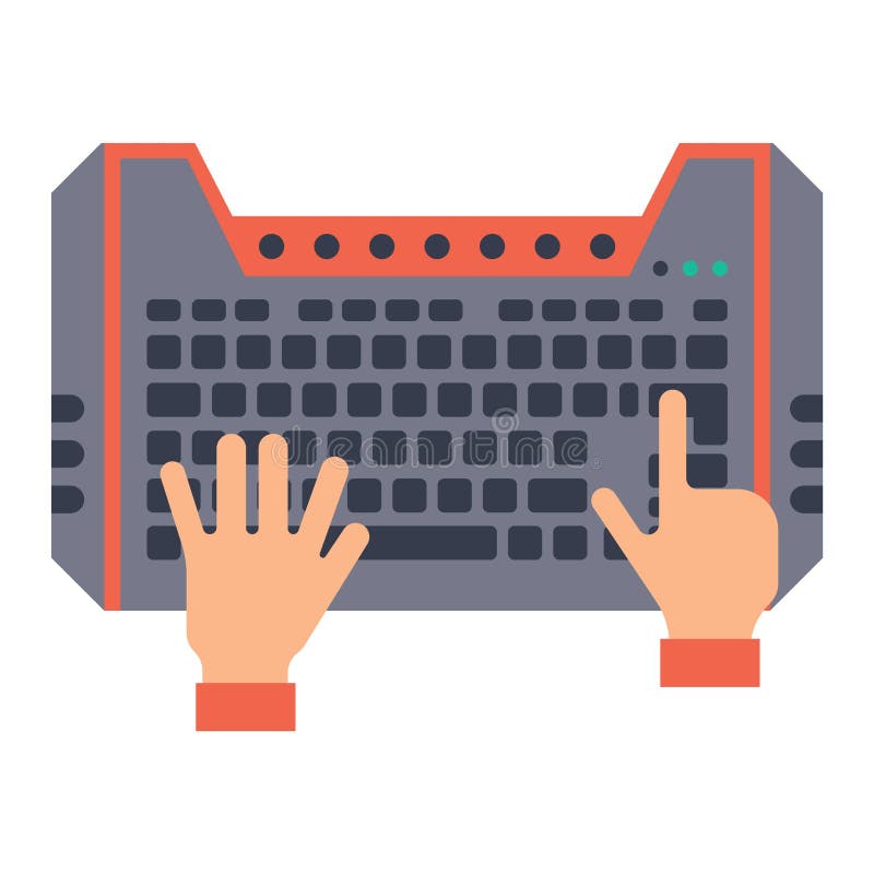 Keyboard hands vector stock vector. Illustration of hardware - 79506229