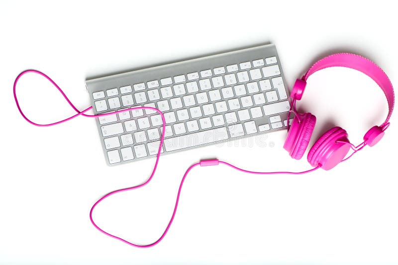Keyboard and headphones stock photo. Image of chatting - 42328748