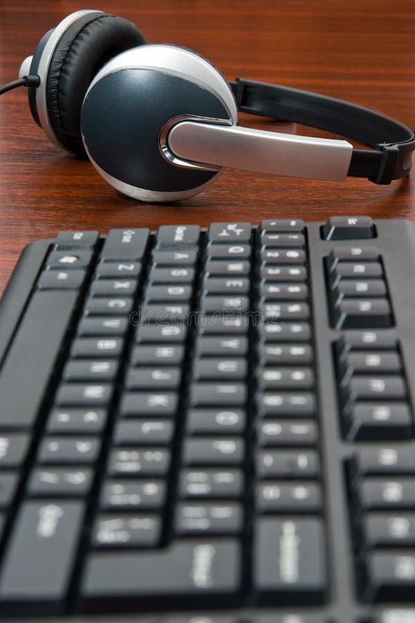 Keyboard And Headset stock image. Image of listen, support - 479053