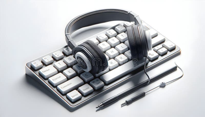 Keyboard and Headset Isolated Vector Concept As an Isolated Image of a ...
