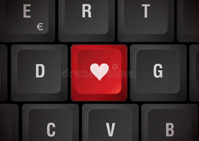 Keyboard Red Heart Valentine Stock Photo - Image of heart, meet: 7775064
