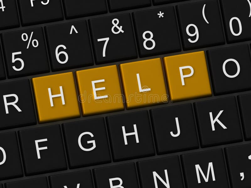 Keyboard with help key stock illustration. Illustration of business ...