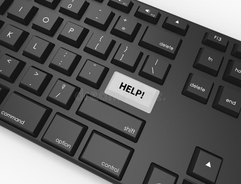 Keyboard with a Highlighted Button Saying Help! Stock Illustration ...