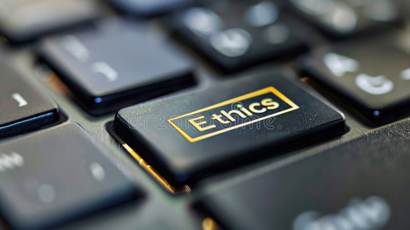 Keyboard with a Highlighted Ethics Key Representing Digital ...
