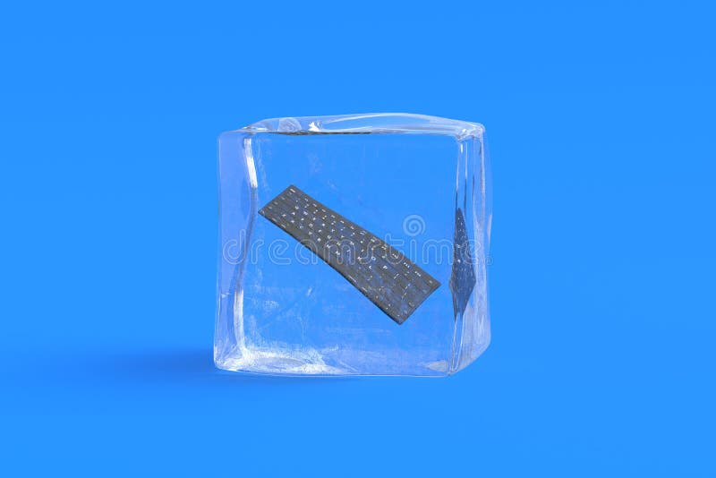 Keyboard in ice cube stock illustration. Illustration of frost - 260389663